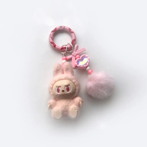 No Brand | Accessories | Flocked Fuzzy Have A Seat Dada Labubu Keychain ...